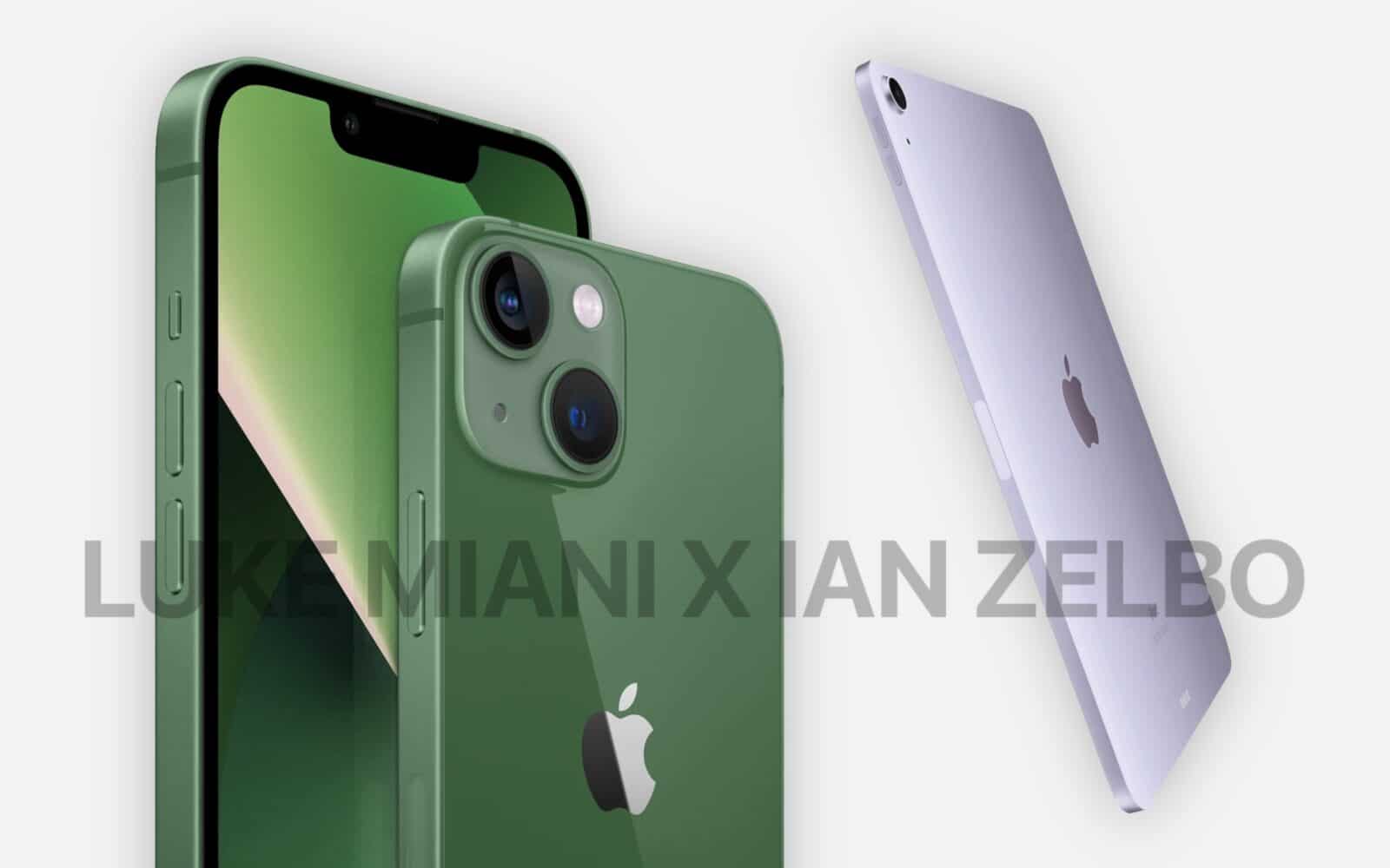 Apple : un coloris vert pour l'iPhone 13 et violet pour l'iPad Air en ...